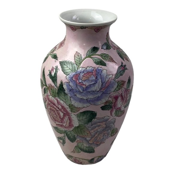 Accents | Vintage Pastel Pink Etched Cabbage Rose Cottagecore Large ...